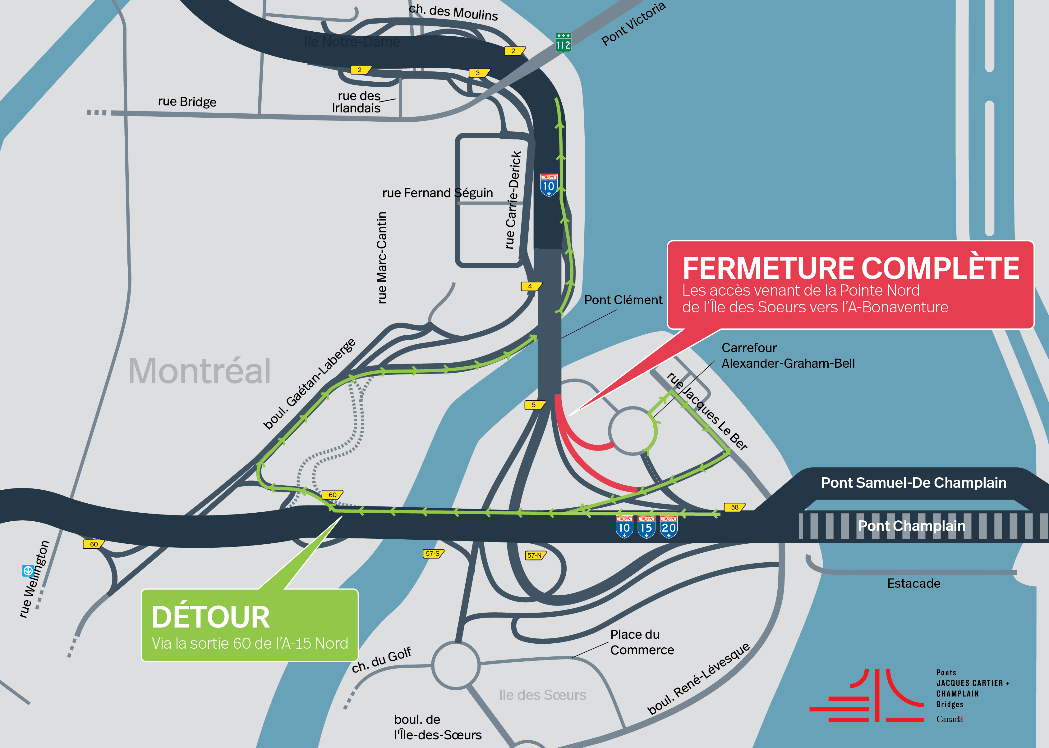 Bonaventure Expy. | Complete night closure of access ramps from Île des ...